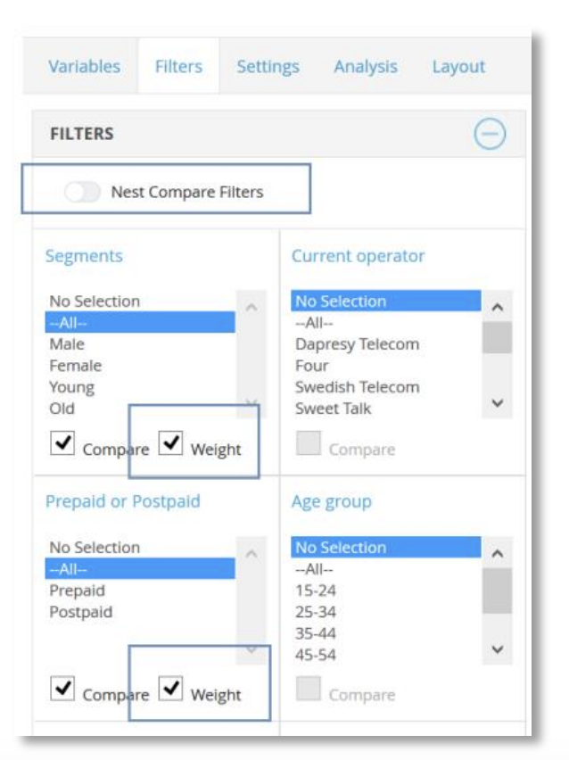 How to Apply Different Weight Variables in a Chart/Table? – Forsta ...