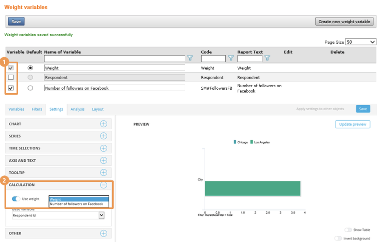 Is Multiple Weighting Supported Forsta Visualizations