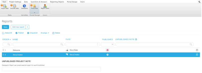 Portal Tabs – Forsta Visualizations